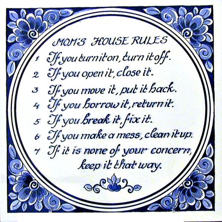Blue and White "Sayings" Tile - Blue and White Delft "Sayings" Tiles