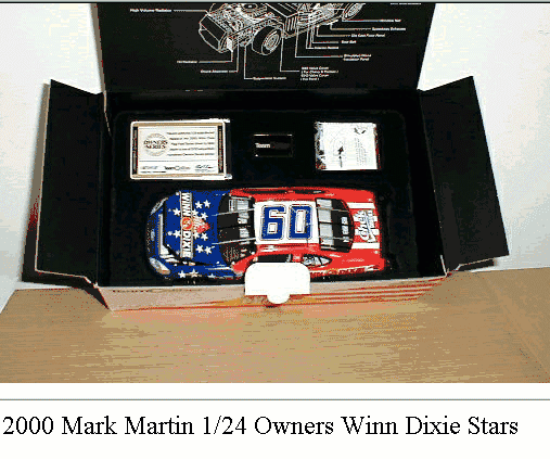 1/24 NASCAR MARK MARTIN TEAM CALIBER OWNERS #60 WINN DIXIE STARS AND ...