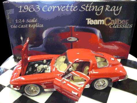 1963 RED CORVETTE STINGRAY 1/24 TEAM CALIBER CLASSICS SERIES