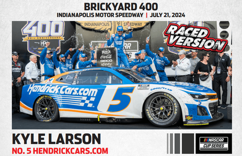 KYLE LARSON 2024 INDIANAPOLIS BRICKYARD 400 WIN RACED VERSION ...
