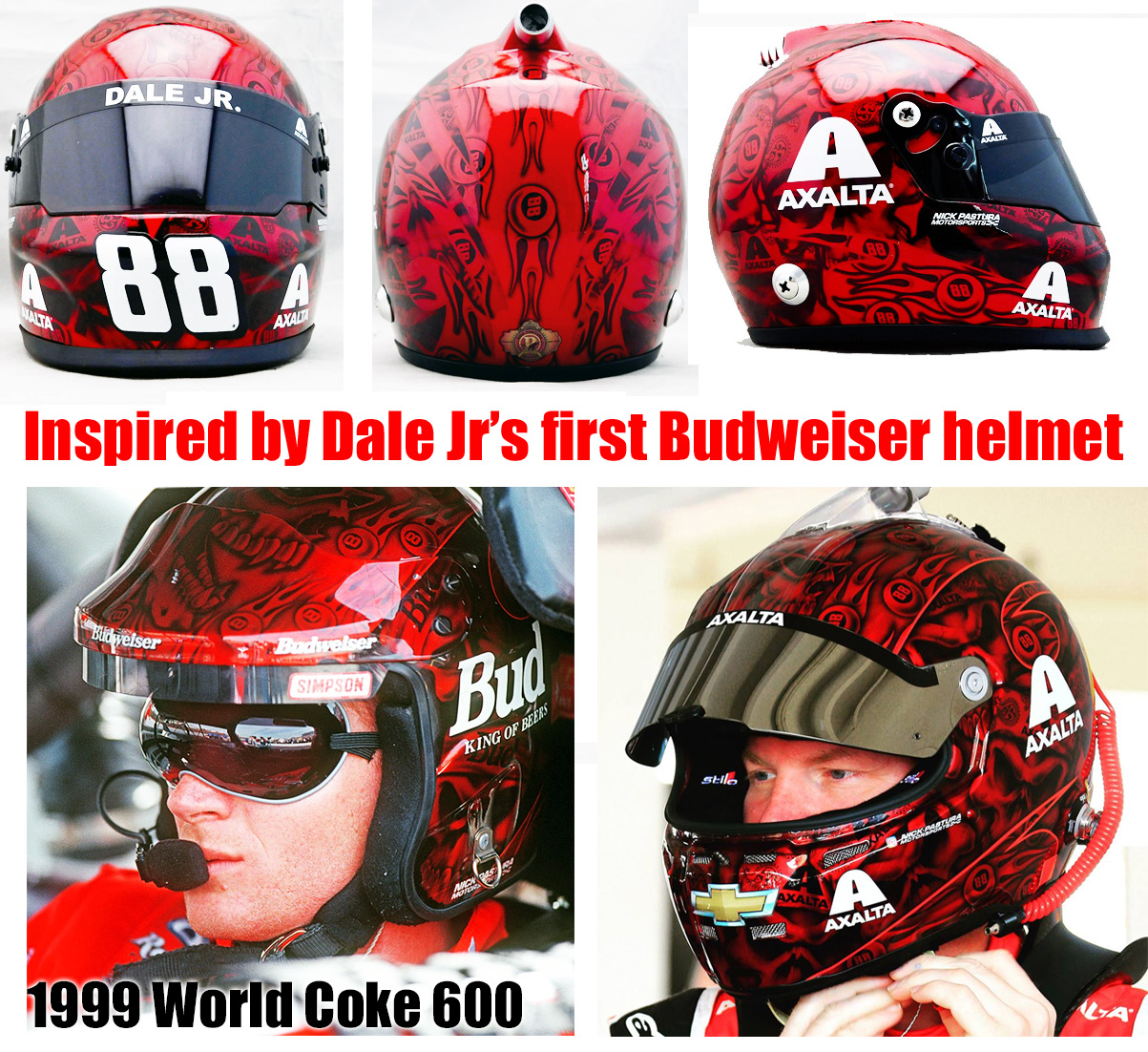 DALE EARNHARDT JR 2017 FINAL RIDE/ BUDWEISER THROWBACK MINI REPLICA HELMET