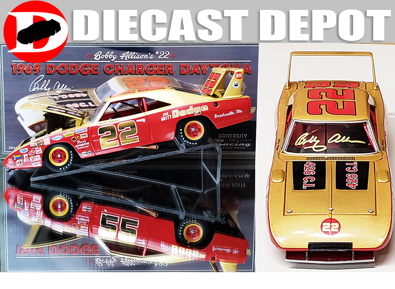 AUTOGRAPHED BOBBY ALLISON 1969 #22 DODGE DAYTONA 1/24 UNIVERSITY OF RACING
