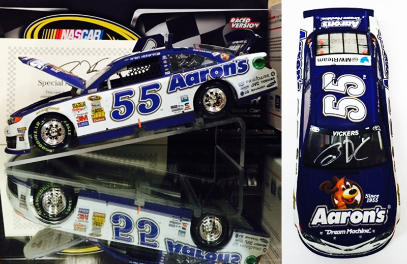 AUTOGRAPHED BRIAN VICKERS 2013 NEW HAMPSHIRE WINNER RACED VERSION 1/24 ...