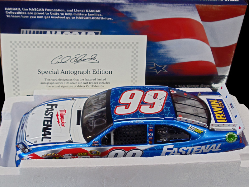 AUTOGRAPHED CARL EDWARDS 2012 NASCAR UNITES PATRIOTIC LIQUID COLOR ...