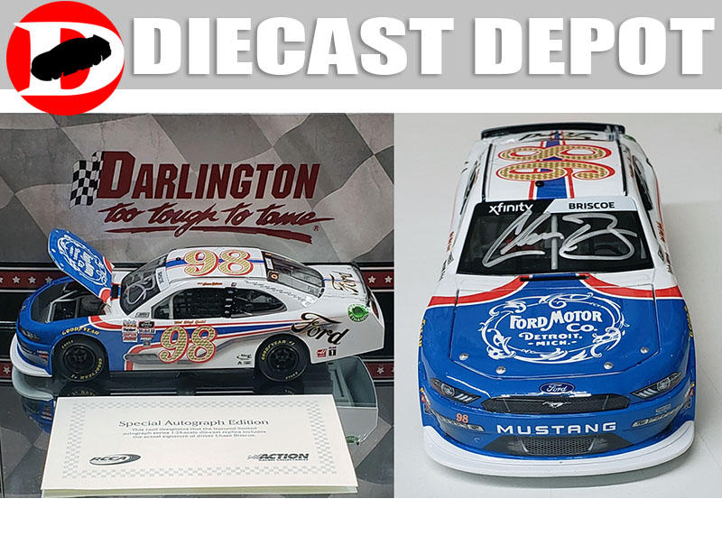 AUTOGRAPHED CHASE BRISCOE 2019 DARLINGTON RETRO THROWBACK 1/24 ACTION ...