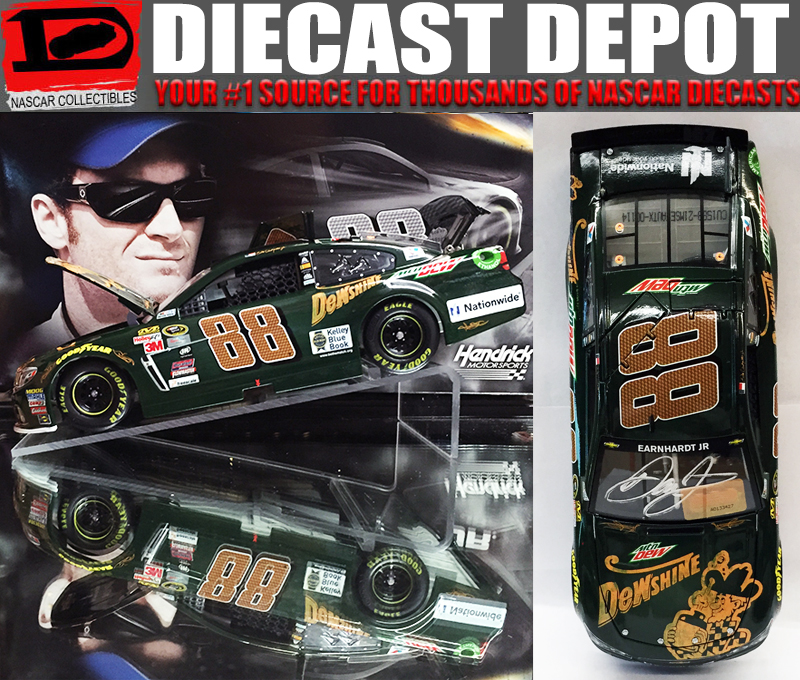 AUTOGRAPHED DALE EARNHARDT JR 2015 DEWSHINE MOUNTAIN DEW 1/24 ACTION