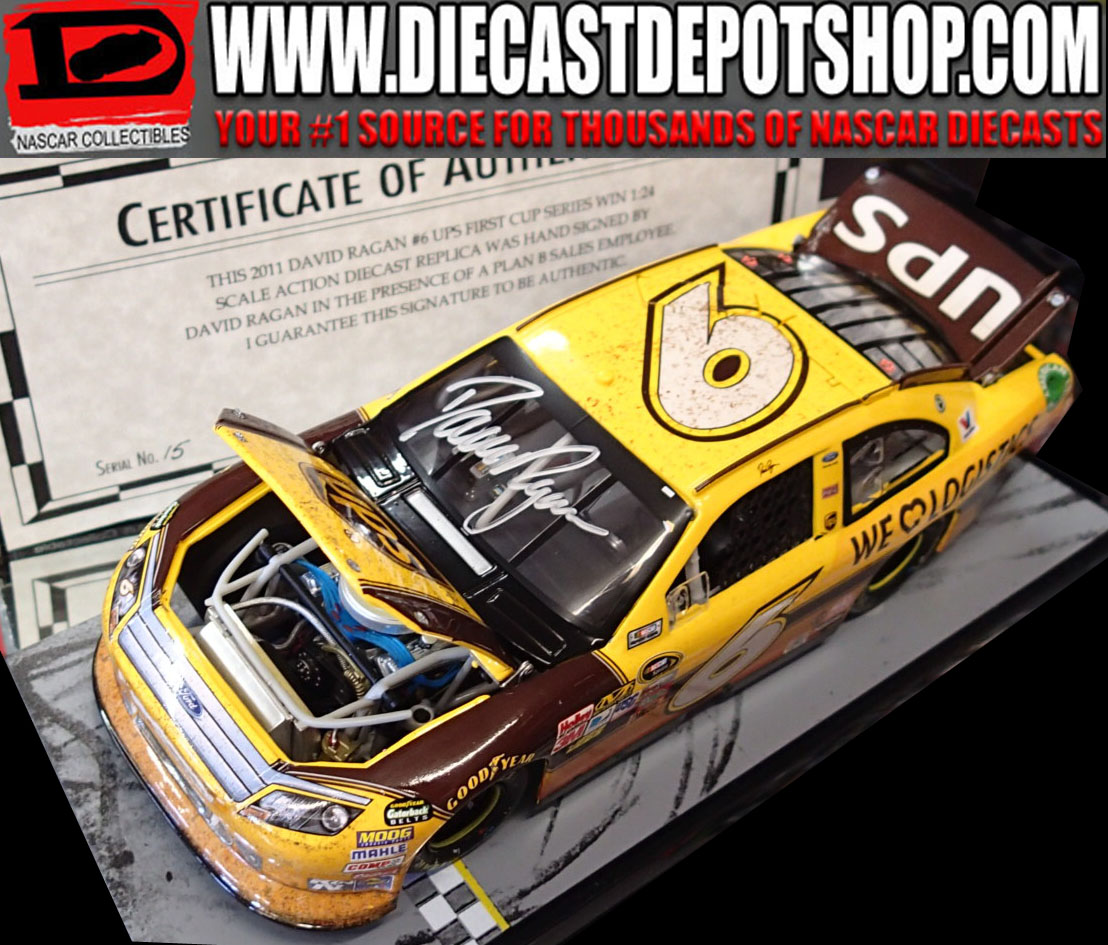 AUTOGRAPHED DAVID RAGAN 2010 DAYTONA WIN RACED VERSION 1/24 ACTION