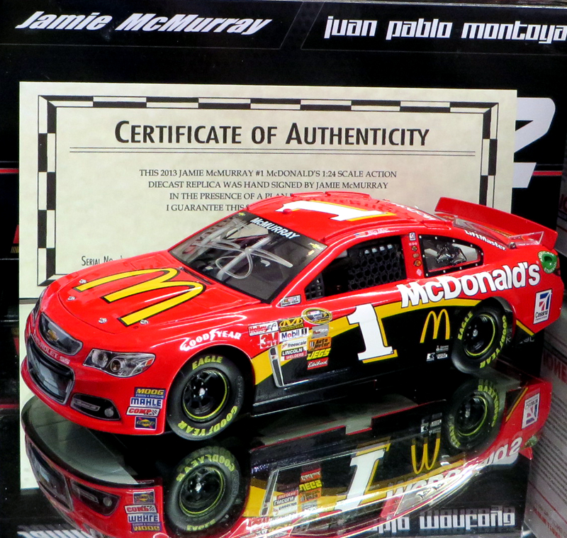 AUTOGRAPHED JAMIE MCMURRAY 2013 MCDONALDS 1/24 ACTION