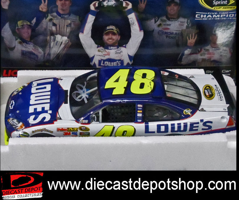 AUTOGRAPHED JIMMIE JOHNSON 2010 5X CHAMPIONSHIP CAR 1/24 ACTION