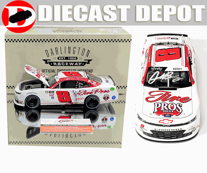 AUTOGRAPHED JOSH BERRY 2021 TIRE PROS THROWBACK 1/24 ACTION COLLECTOR ...