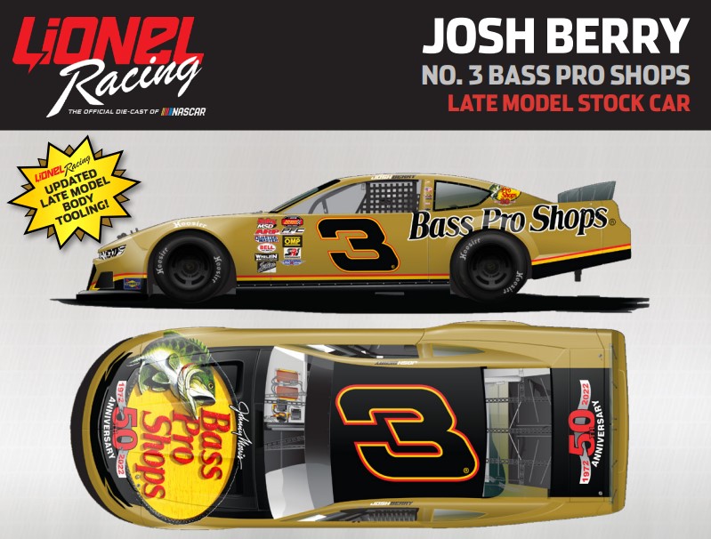 AUTOGRAPHED JOSH BERRY 2022 BASS PRO SHOPS #3 LATE MODEL 1/24 CTION ...