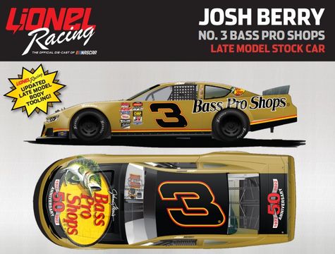 AUTOGRAPHED JOSH BERRY 2022 BASS PRO SHOPS #3 LATE MODEL 1/24 CTION ...