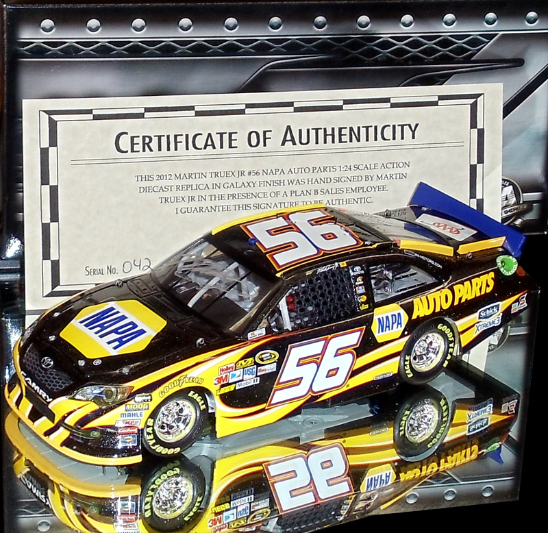AUTOGRAPHED MARTIN TRUEX JR 2012 NAPA GALAXY 1/24 ACTION