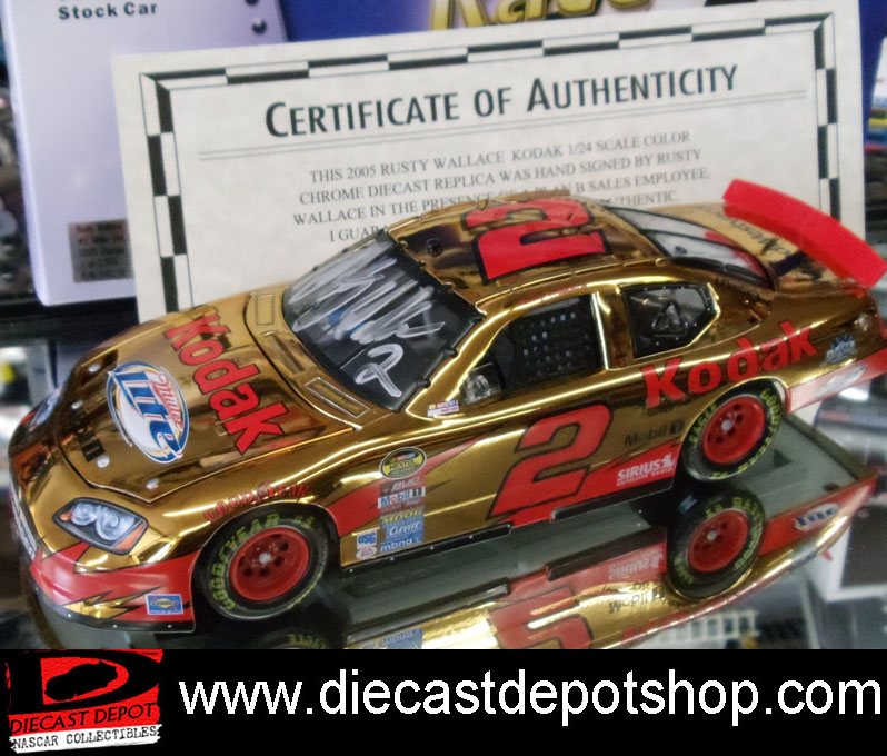 AUTOGRAPHED RUSTY WALLACE 2005 KODAK COLOR CHROME 1/24 ACTION