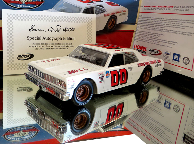 AUTOGRAPHED SAM ARD 1965 THOMAS BROTHERS COUNTRY HAM CHEVELLE 1/24 ACTION
