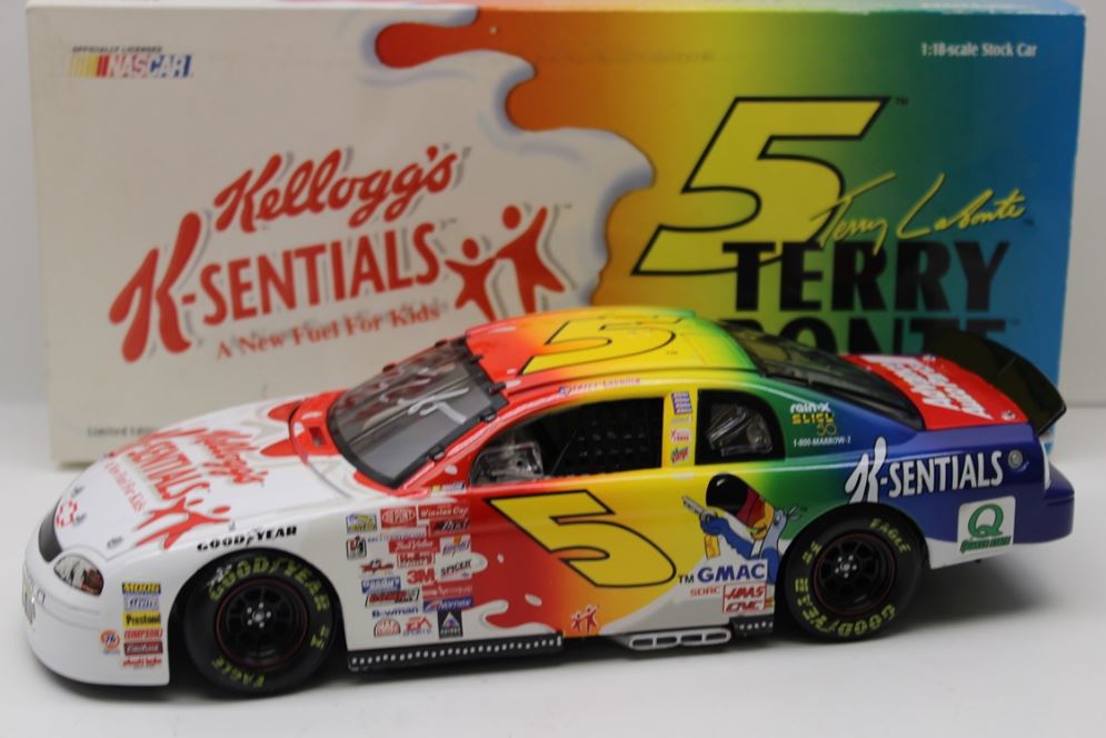 AUTOGRAPHED TERRY LABONTE 1999 KELLOGG'S K-SENTIALS 1/18 ACTION