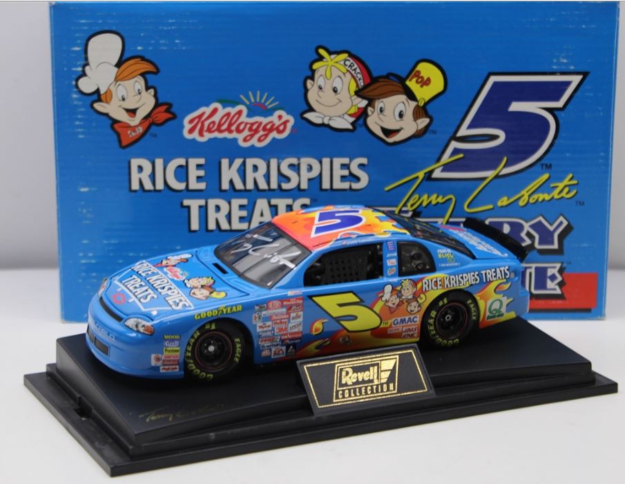 AUTOGRAPHED TERRY LABONTE 1999 KELLOGGS RICE KRISPES TREATS 1/24 REVELL