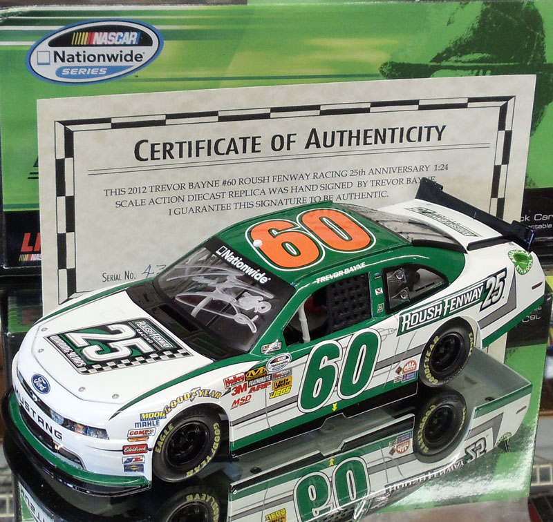 AUTOGRAPHED TREVOR BAYNE 2012 ROUSH FENWAY RACING 25TH ANNIVERSARY 1/24 ...