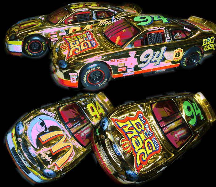 BILL ELLIOTT GOLD CAR GET BACK W/ BIG MAC & MAC TONIGHT COMBINATION ...