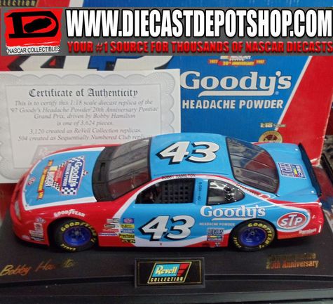 BOBBY HAMILTON 1997 GOODY'S 20TH ANNIVERSARY 1/18 REVELL DIECAST