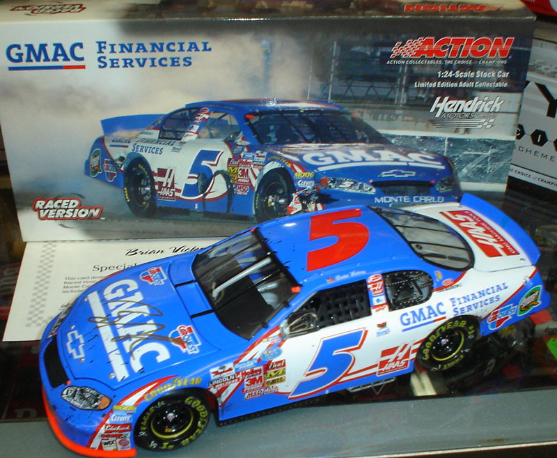 BRIAN VICKERS 2003 GMAC FIRST WIN RACED VERSION AUTOGRAPHED 1/24 ACTION