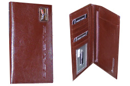 Corvette Premium Leather Checkbook Cover Dark Brown
