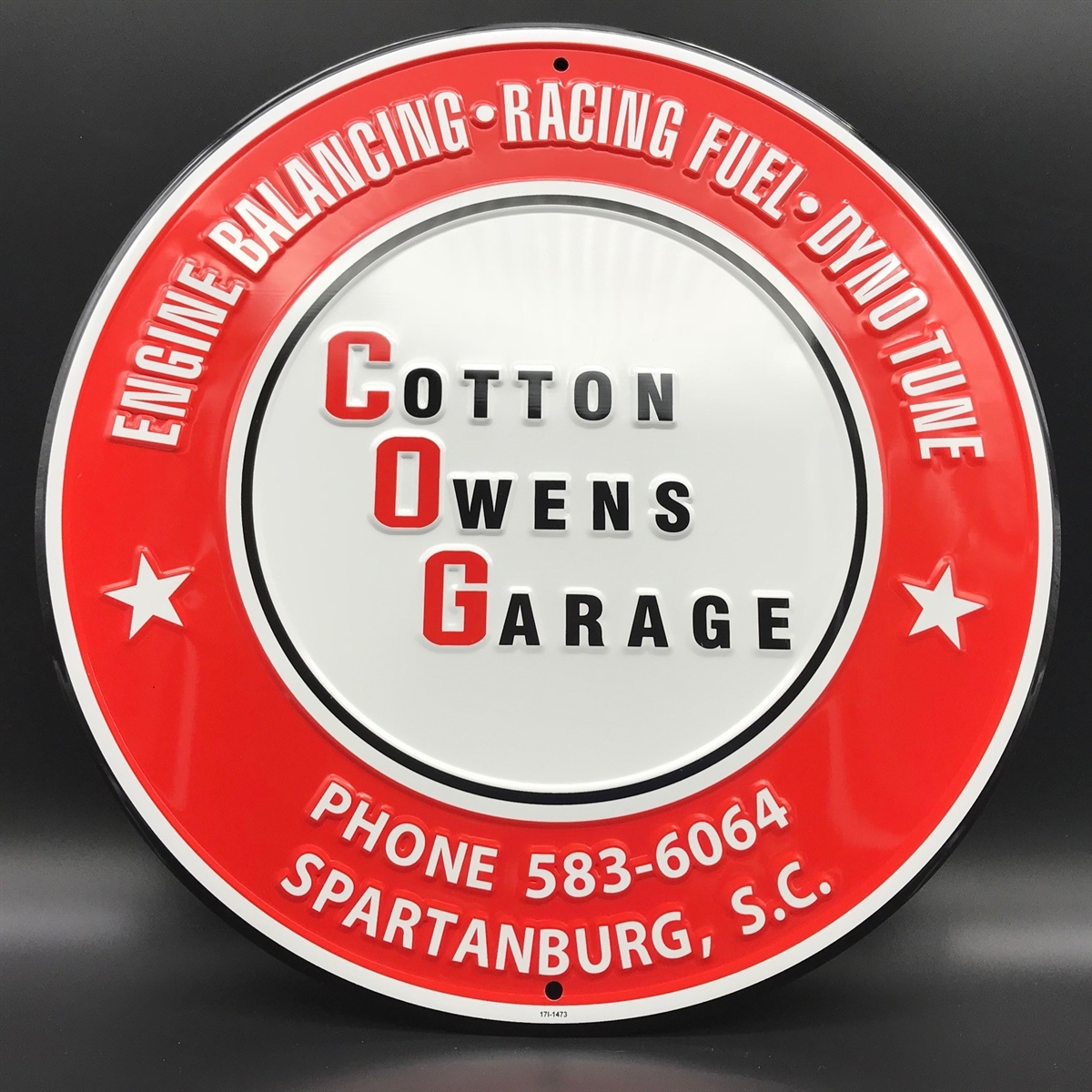 COTTON OWENS GARAGE 12" METAL GARAGE SIGN
