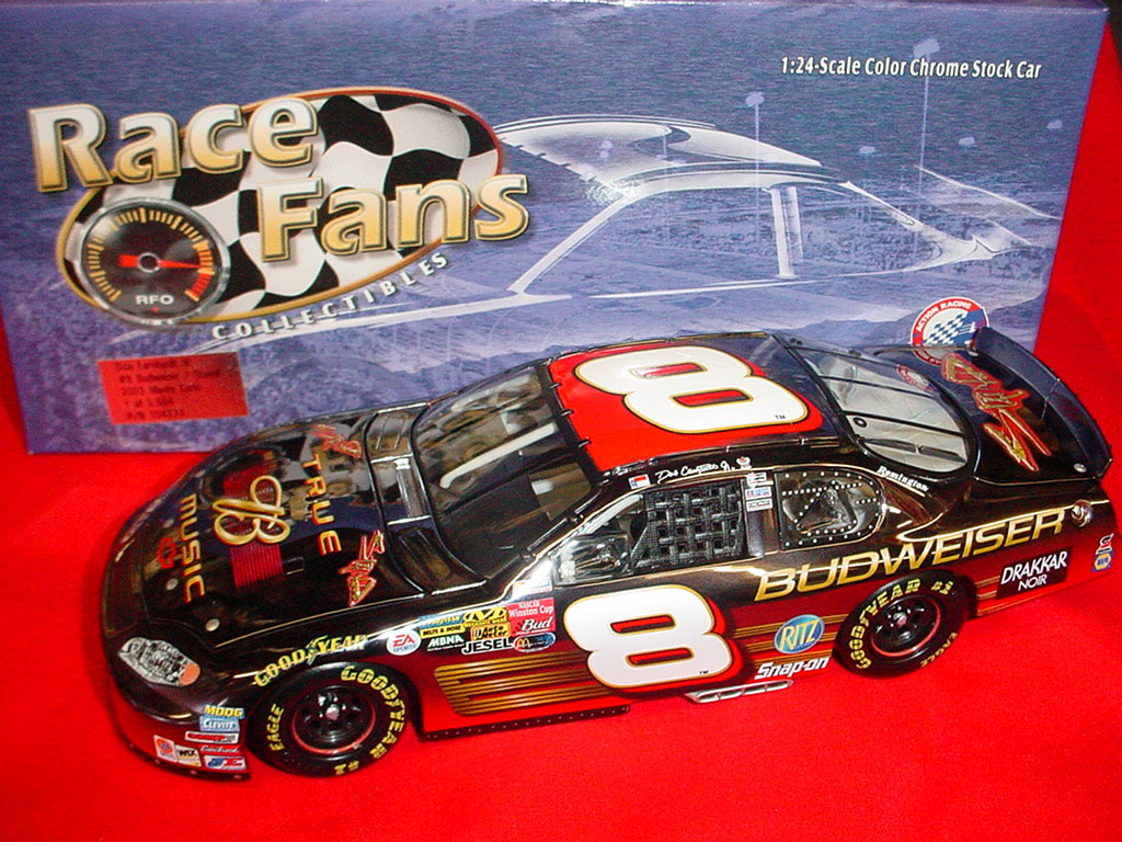 DALE EARNHARDT JR. 2003 STAIND/BUDWEISER COLOR CHROME CLUB CAR 1/24 ACTION