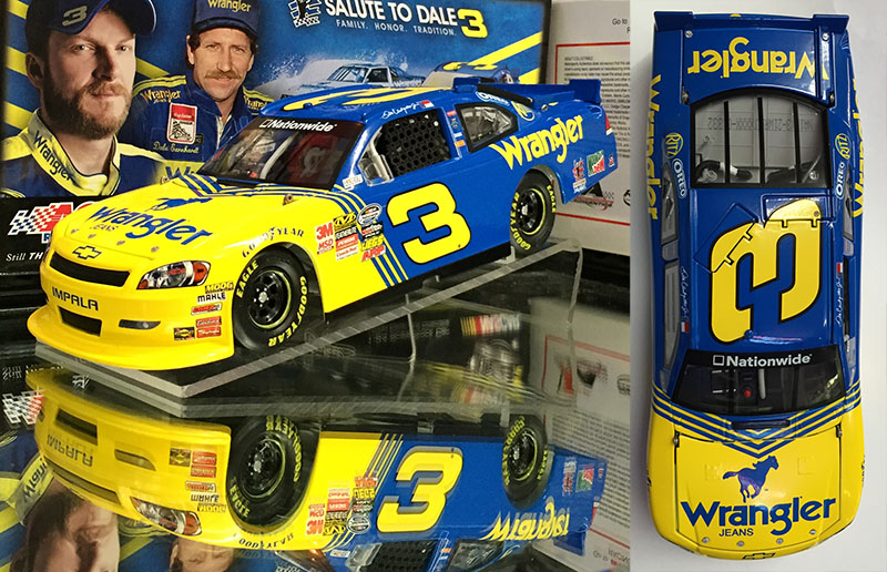 DALE EARNHARDT JR 2010 #3 WRANGLER SALUTE TO DALE SR 1/24 ACTION