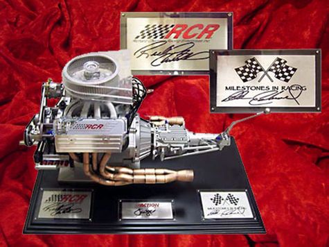 DALE EARNHARDT SR 2001 RCR ENGINE AUTOGRAPHED (3 AUTOGRAPHS) 1/4 ACTION
