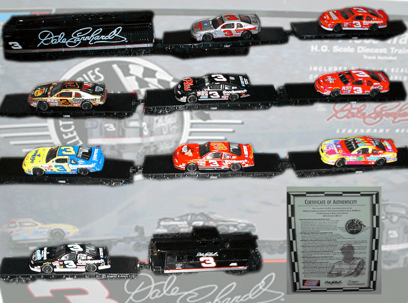 DALE EARNHARDT SR LEGACY 20 PC TRAIN SET W/CARS NASCAR ACTION DIECAST