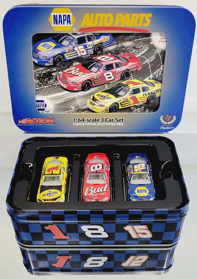 DEI 2003 3-CAR SET IN TIN (DALE JR, MICHAEL WALTRIP, STEVE PARK) 1/64 ...