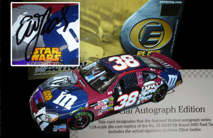 ELLIOTT SADLER 2005 STAR WARS M&M'S AUTOGRAPHED 1/24 RCCA ELITE