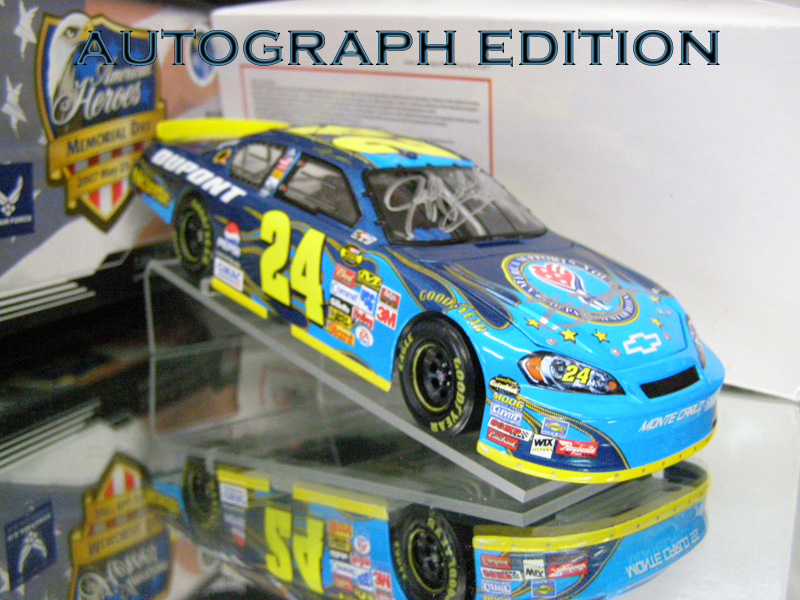 JEFF GORDON 2007 DOD AMERICAN HEROES DOUBLE AUTOGRAPHED 1/24 ...