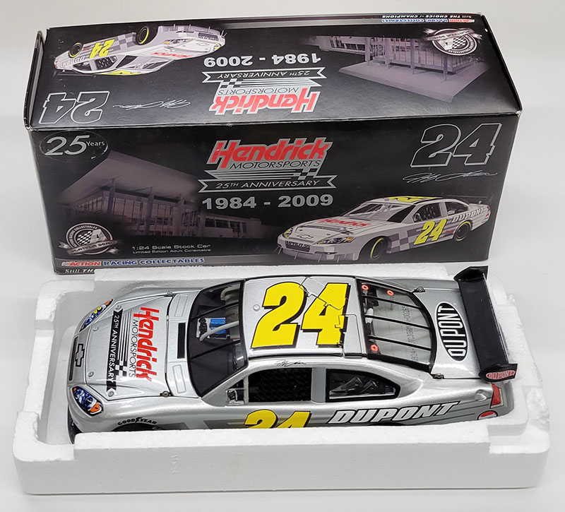 JEFF GORDON 2009 HENDRICK 25TH ANNIVERSARY SILVER TEST CAR 1/24 ACTION ...