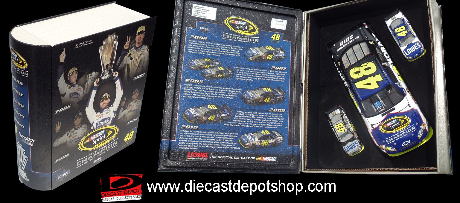 JIMMIE JOHNSON 2010 5X CHAMP 3-CAR BOOK SET by ACTION