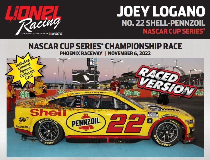 JOEY LOGANO 2022 NASCAR CUP SERIES PHOENIX SEASON FINALE WIN RACED ...