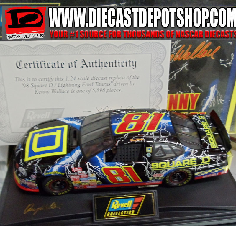 KENNY WALLACE 1998 SQUARE D/ LIGHTNING FORD TAURUS 1/24 REVELL DIECAST