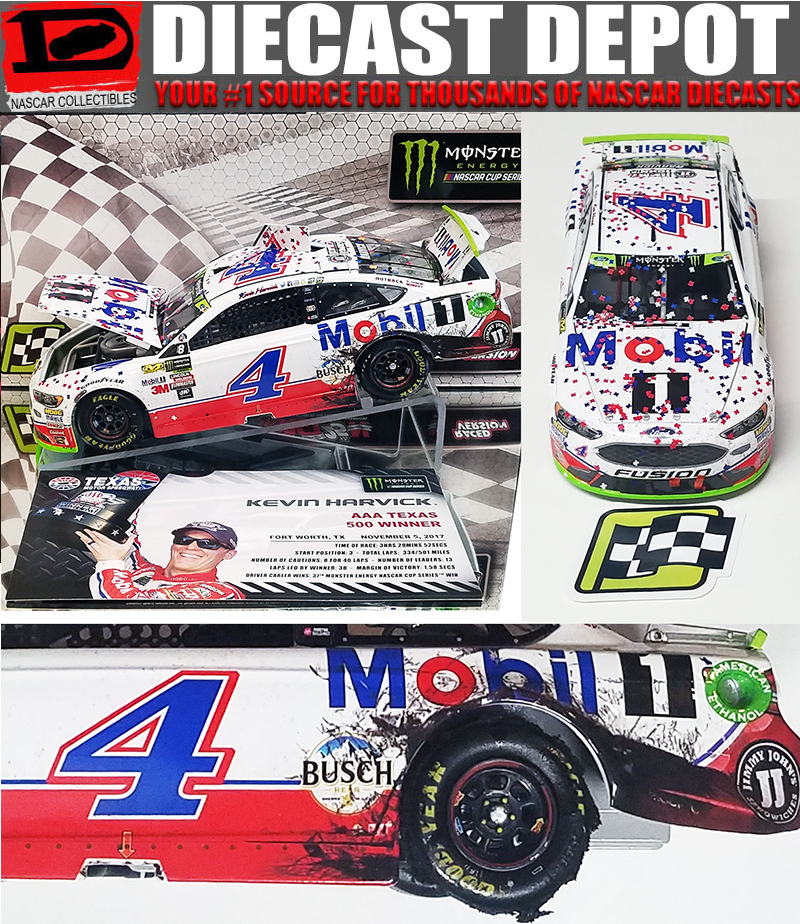KEVIN HARVICK 2017 TEXAS WIN RACED VERSION MOBIL ONE 1/24 ACTION
