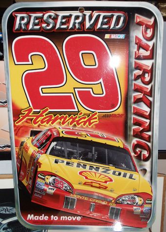 KEVIN HARVICK SHELL RESERVED PARKING SIGN