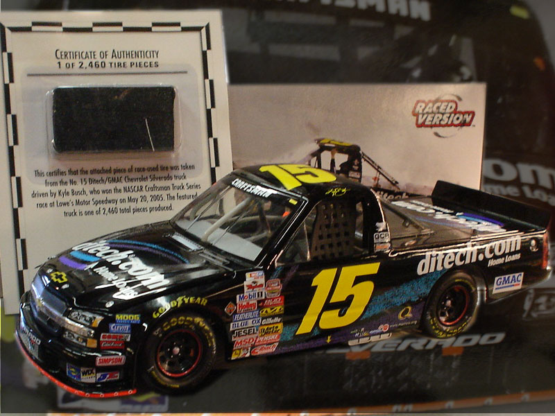 KYLE BUSCH 2005 DITECH FIRST WIN TRUCK RACED VERSION w/ Tire Piece 1 ...