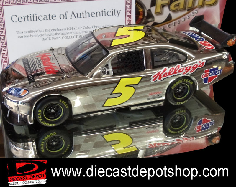 MARK MARTIN 2009 HENDRICK SILVER ANNIVERSARY TEST CAR CHROME 1/24 ACTION