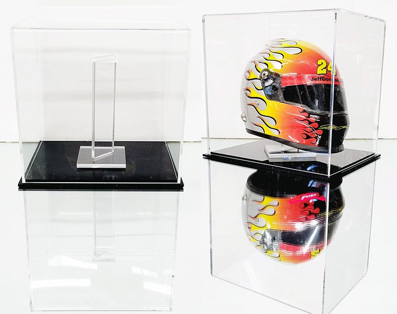 MINI REPLICA HELMET DISPLAY CASE W/ PEDESTAL (FOR 1/2 & 1/3 SCALE ...