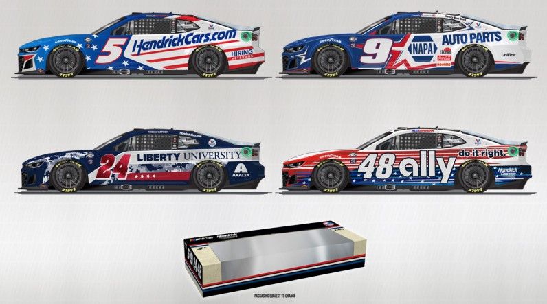 HENDRICK MOTORSPORTS 2023 PATRIOTIC 4-CAR SET 1/64 ACTION DIECASTS ...
