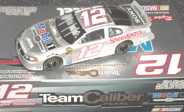 RYAN NEWMAN 2004 MOBIL ONE 30TH ANNIVERSARY PEARL CHROME 1/24 TEAM ...