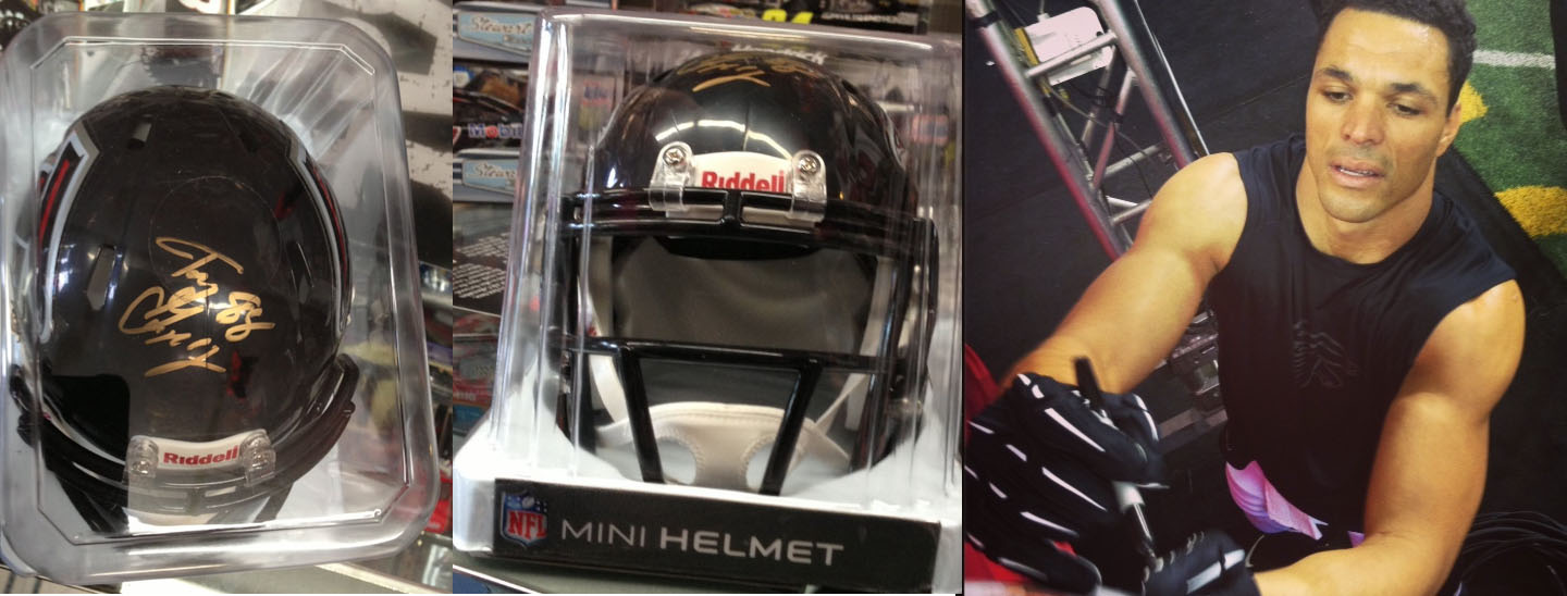 TONY GONZALES AUTOGRAPHED ATLANTA FALCONS SPEED MINI HELMET by RIDDELL