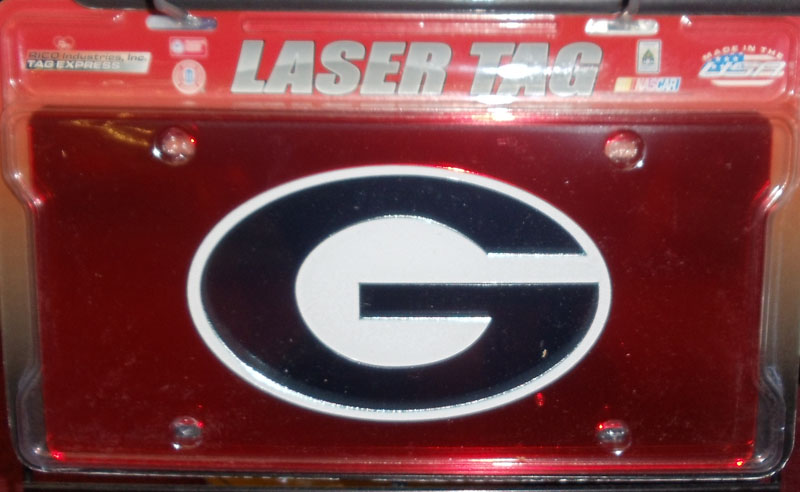 UGA LICENSE PLATE - RED LASER CAR TAG