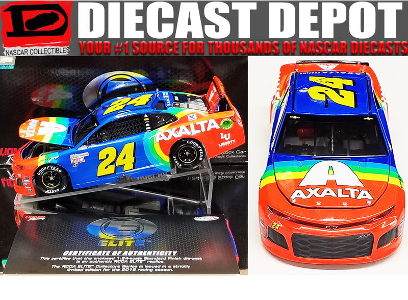 WILLIAM BYRON 2018 RAINBOW RETRO DARLINGTON THROWBACK AXALTA 1/24 ELITE ...