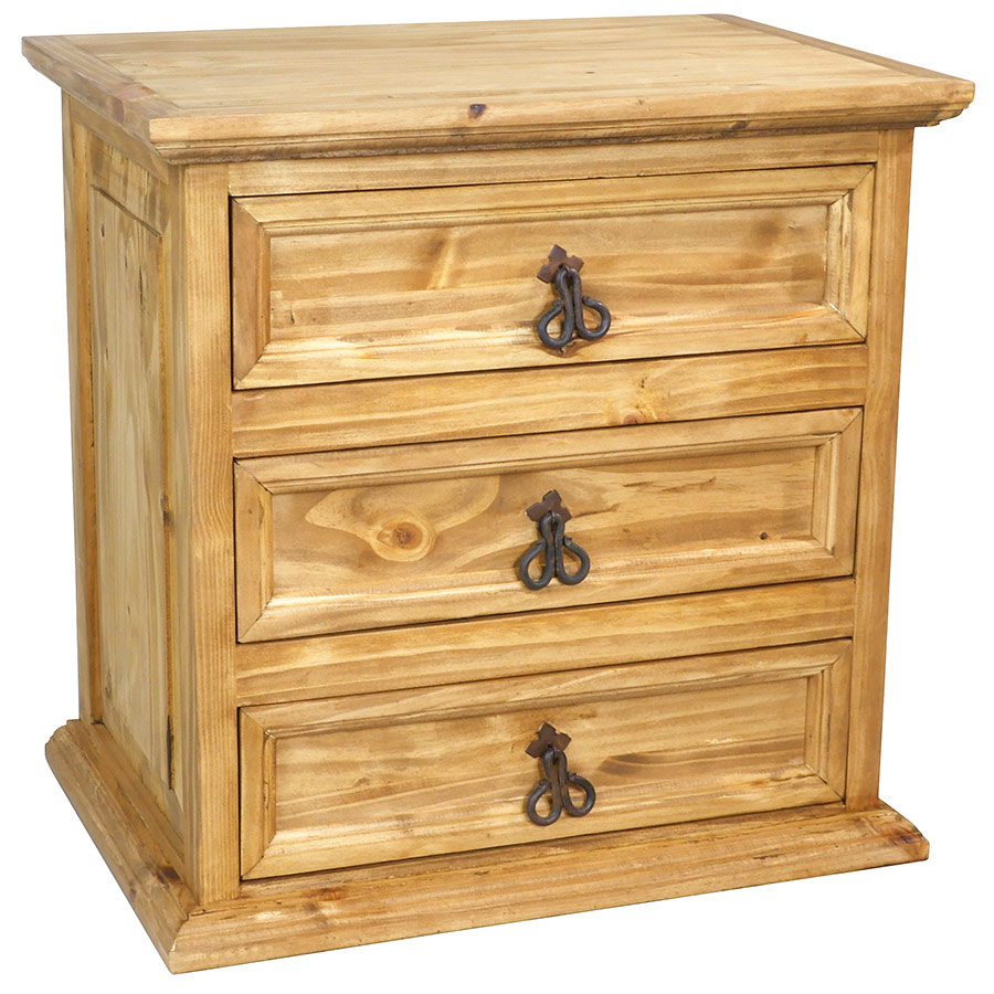 3 Drawer Rustic Night Stand - Mexican Pine