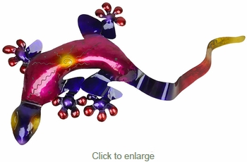 Extra Large 3D Metal Gecko Wall Art Sculpture